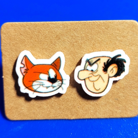 Jewelry | Smurfs Gargamel And Azrael Cat Acrylic Stud Earrings | Poshmark